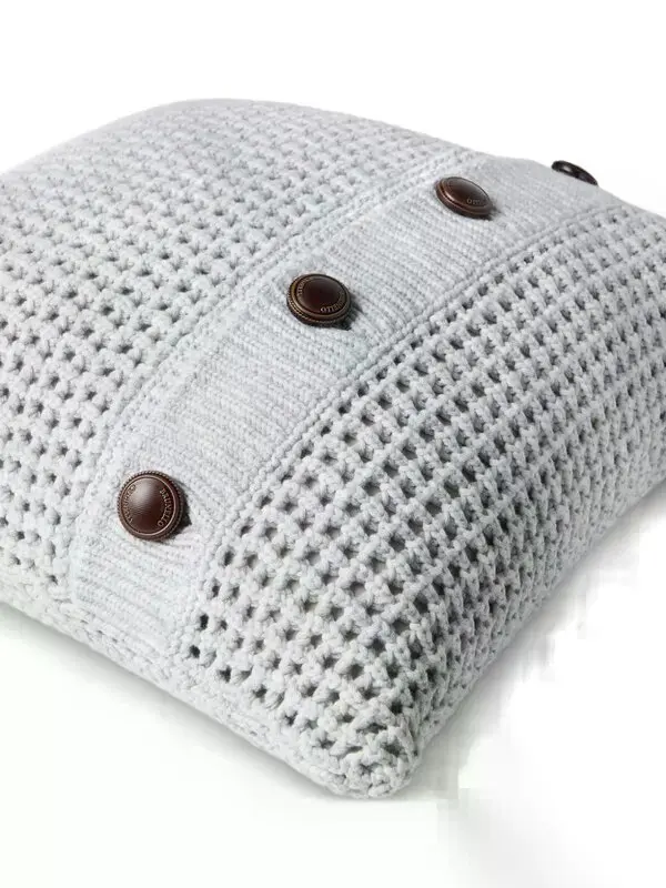 Brunello Cucinelli Buttoned Net-knit Cushion Pillow