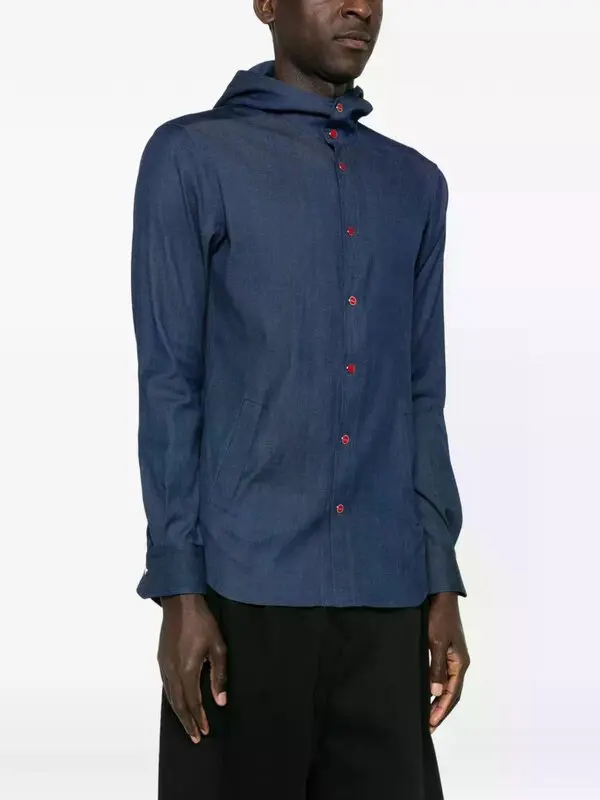 Kiton Mariano Hooded Shirt - Blue