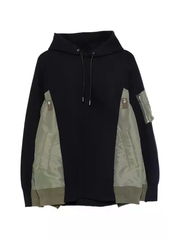 Sacai Paneled Zip-pocket Hoodie