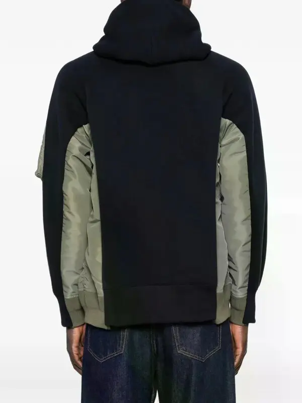 Sacai Paneled Zip-pocket Hoodie
