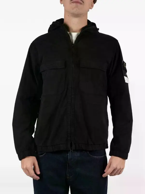 Stone Island Hooded Chest-pocket Jacket - Black