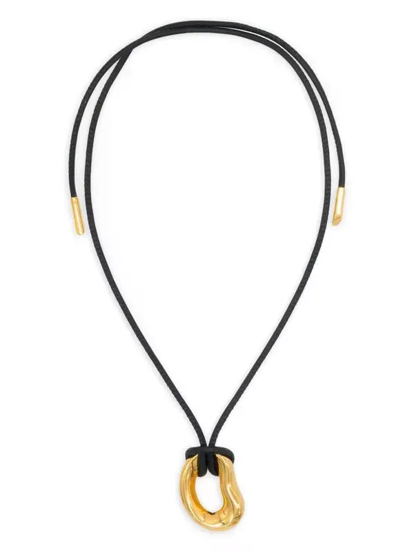 Charlotte Chesnais Shima Leather Pendant Necklace - Black