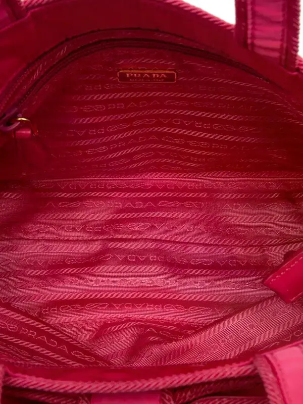 Prada Tessuto Canapa Logo Bow Satchel - Pink