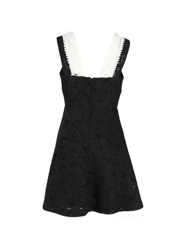Sandro Rhythm Pleated Embroidered Mesh Dress - Black