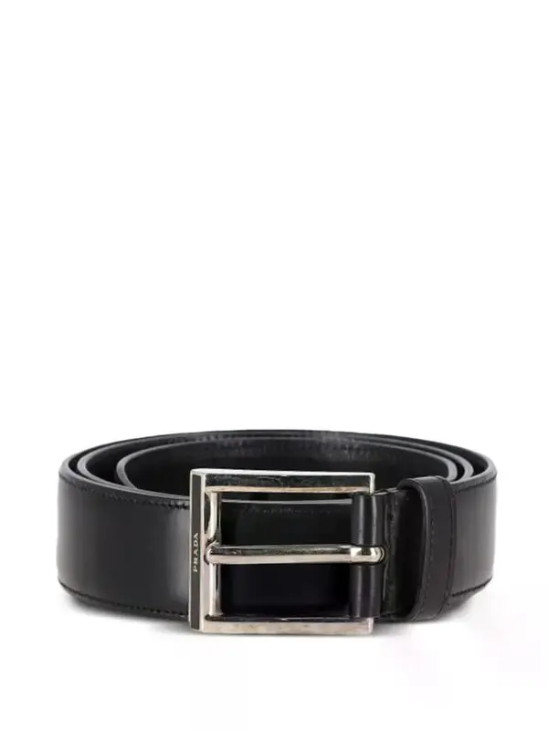 Prada Logo-engraved Leather Belt - Black