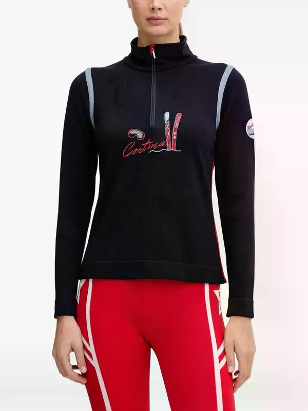 NEWLAND Embroidered Zip Ski Top - Blue
