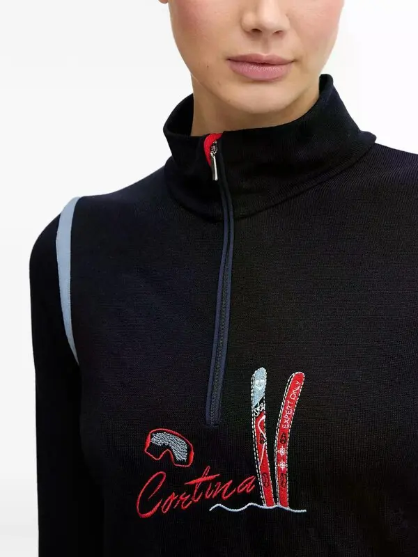 NEWLAND Embroidered Zip Ski Top - Blue