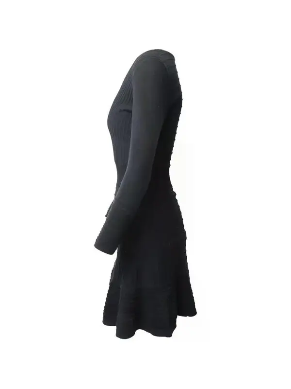 sandro black dress long sleeve SANDRO lace-up long-sleeved Dress | Black