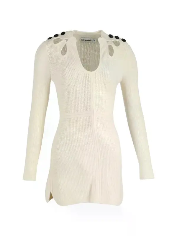 SELF-PORTRAIT Cut-out Ribbed Mini Dress
