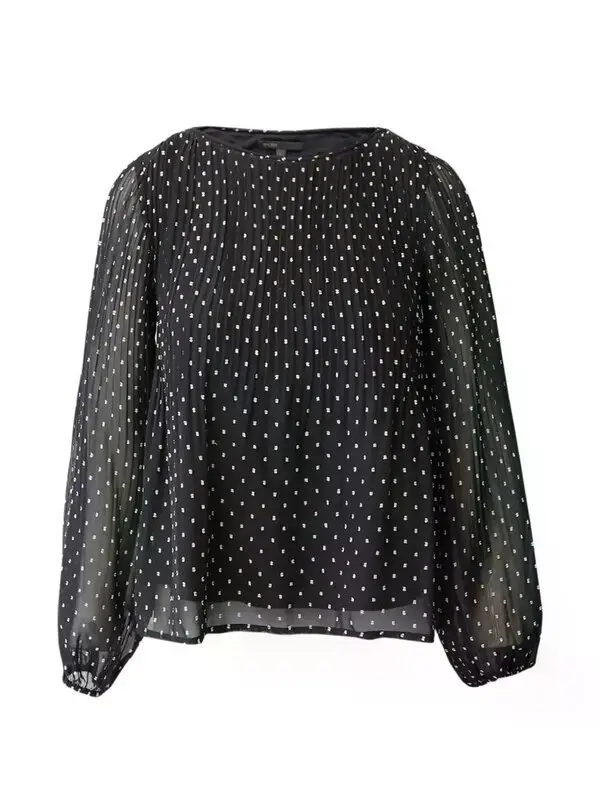 Maje Polka Dot Long Sleeve Blouse