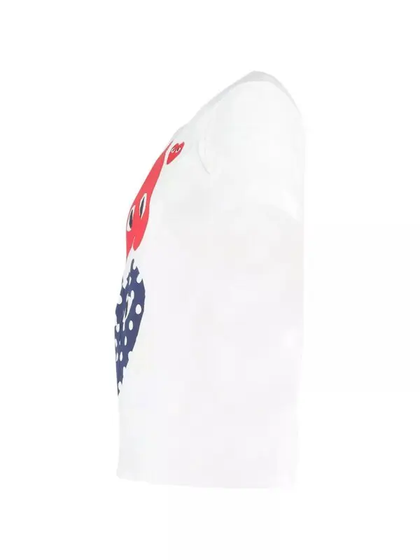 Comme Des Garçons Heart-print Polka-dot T-shirt