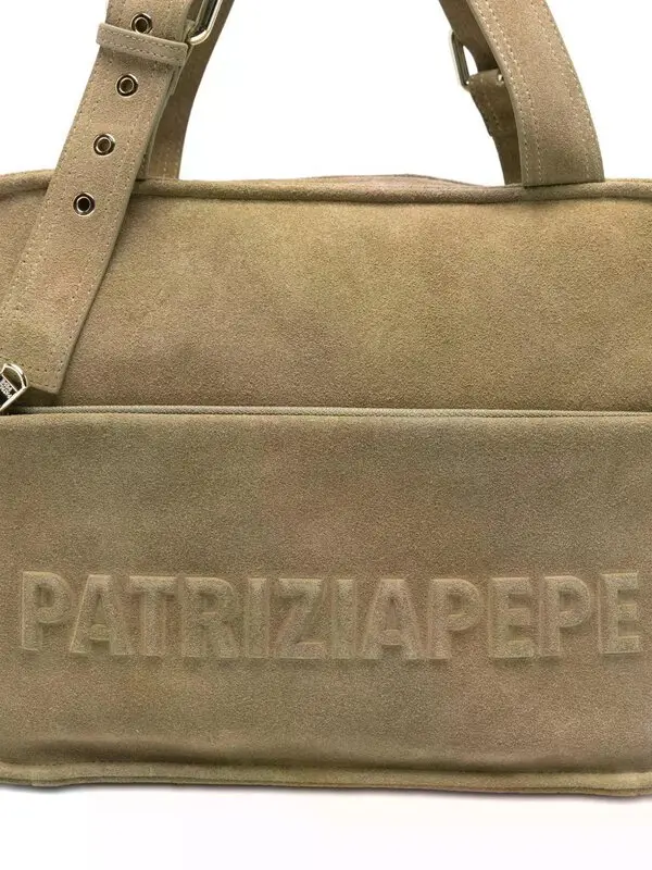Patrizia Pepe Embossed Suede Tote Bag - Green