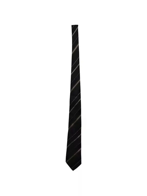 Giorgio Armani Striped Silk Tie - Black