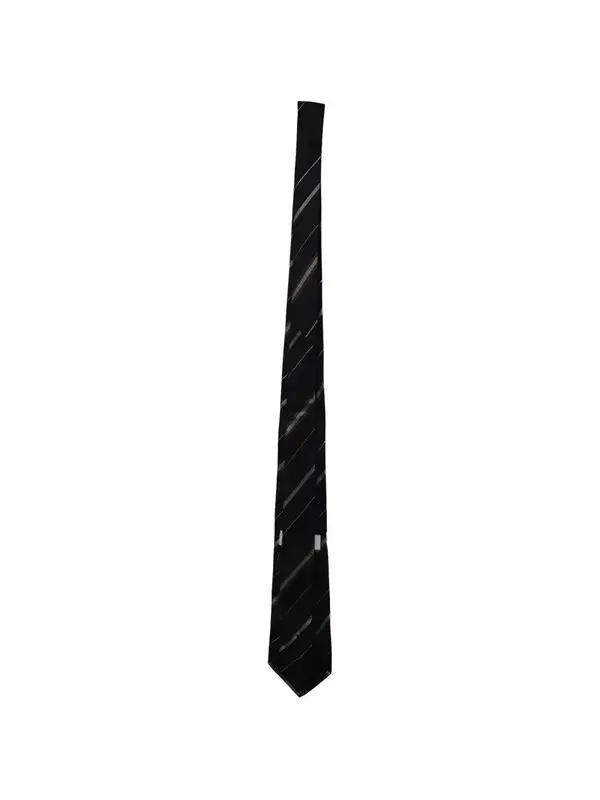 Giorgio Armani Striped Silk Tie - Black