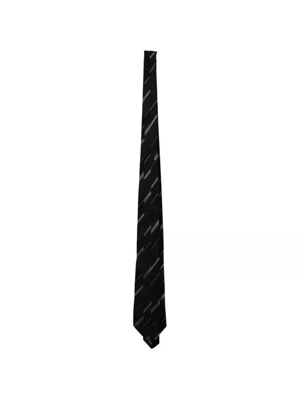 Giorgio Armani Striped Silk Tie - Black
