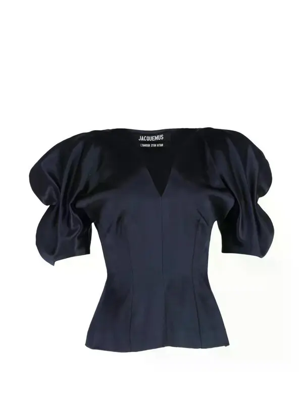 Jacquemus Puffed-sleeve V-neck Blouse
