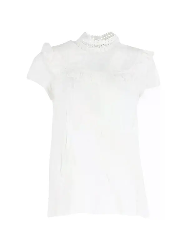 Sandro Mock-neck Ruffle Blouse