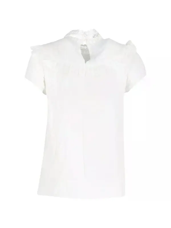Sandro Mock-neck Ruffle Blouse