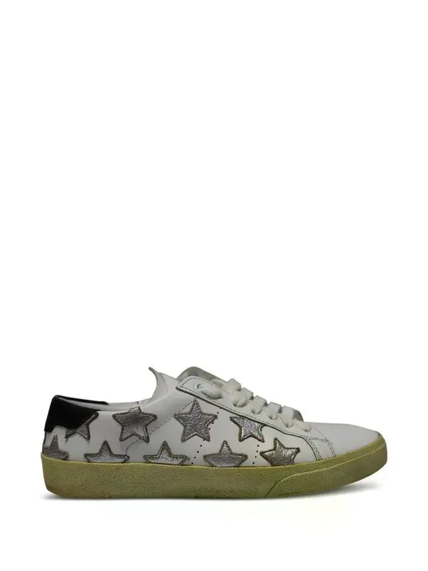 Saint Laurent Metallic Star Leather Sneakers