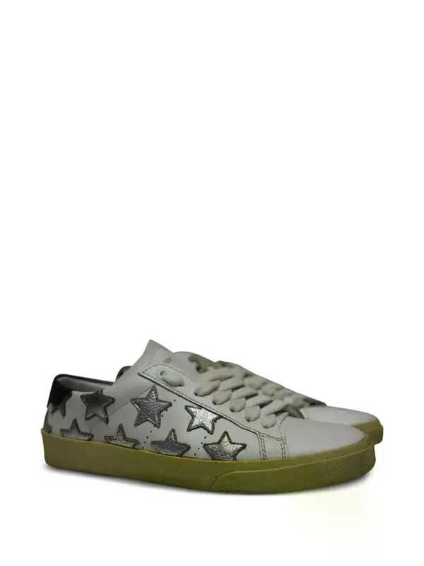 Saint Laurent Metallic Star Leather Sneakers