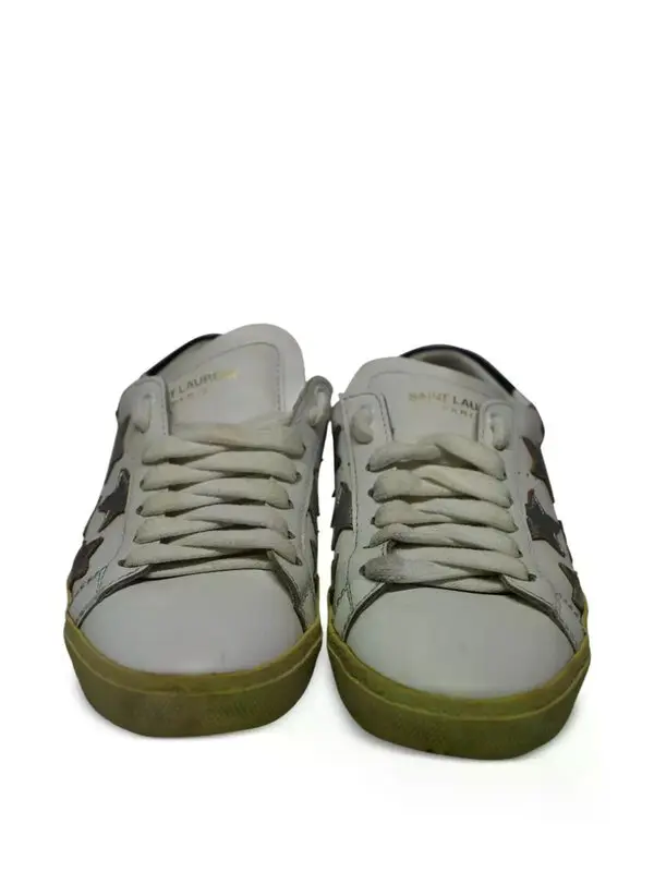 Saint Laurent Metallic Star Leather Sneakers