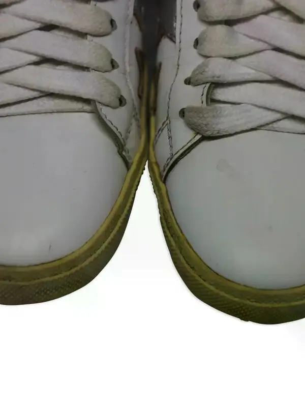Saint Laurent Metallic Star Leather Sneakers