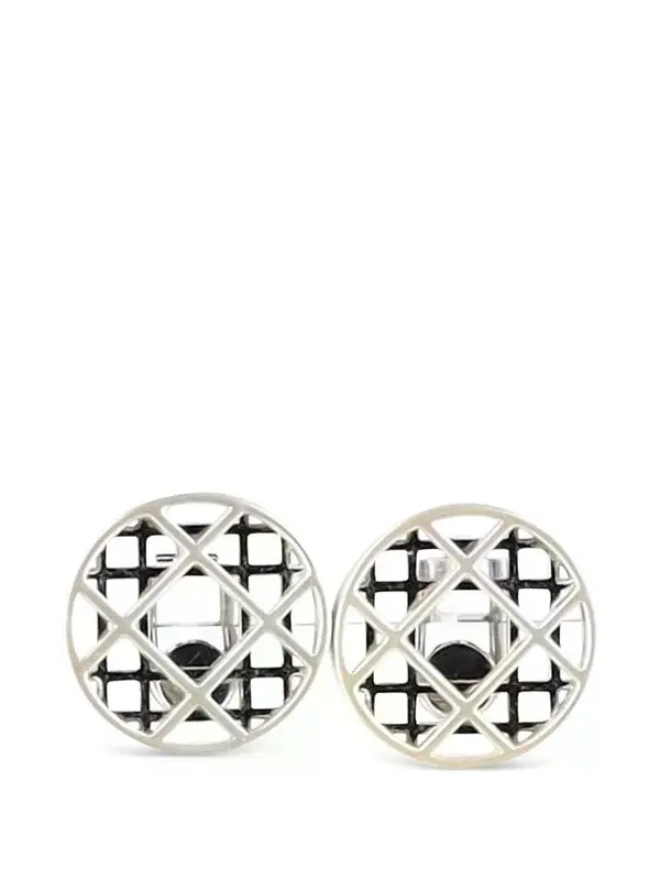Dior Grid Clip-on Earrings - Silver