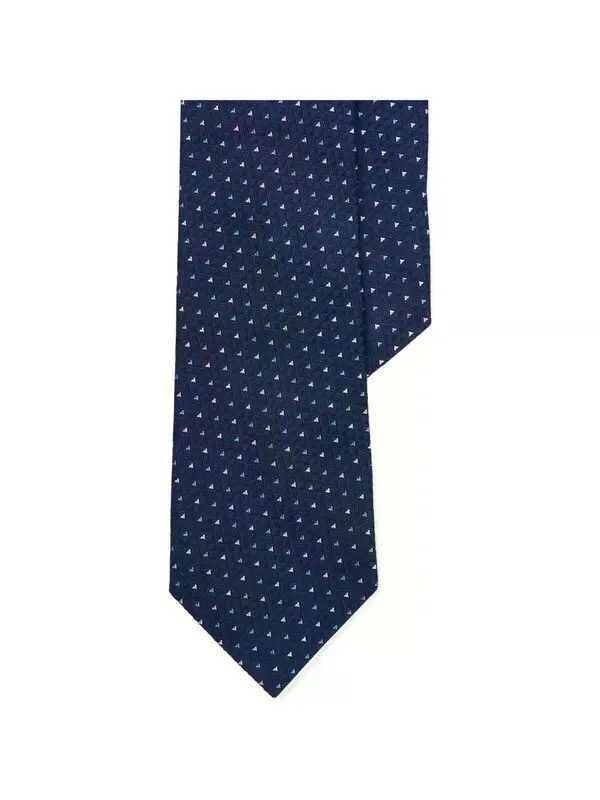 Ralph Lauren Purple Label Patterned Silk Neck Tie - Blue