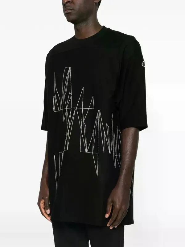 Moncler Rick Owens Embroidered Crewneck T-shirt - Black