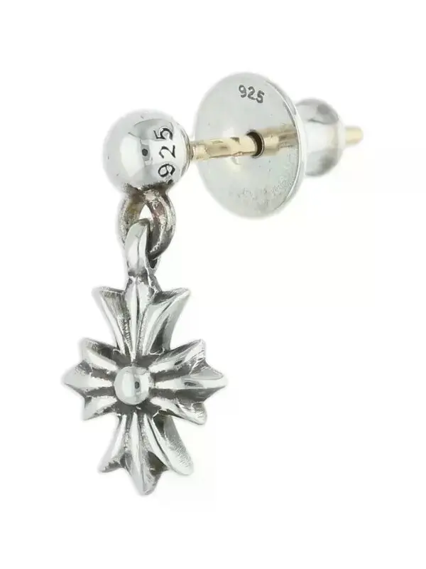 Chrome Hearts Tiny Cross Drop Earring - Silver