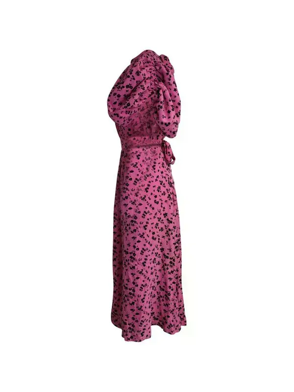 ROTATE BY BIRGER CHRISTENSEN Puffed-sleeve Midi Dress - Pink