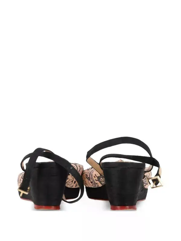 CHARLOTTE OLYMPIA Printed Bow-detail Wedge Sandals