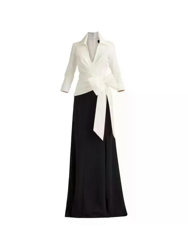 Tadashi Shoji Bow-detail Panelled Dress - Black