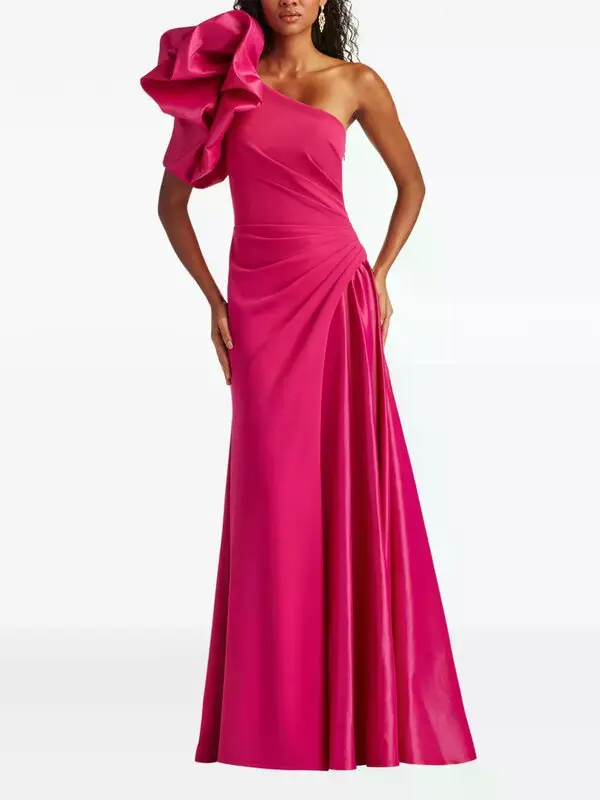 open lace back dress Long Formal A line Dress Tadashi Shoji CIM25410L – The Dress Outlet main image 1