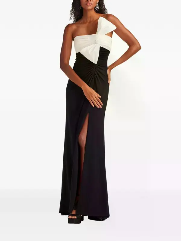 Tadashi Shoji Bow Slit Maxi Dress - Black