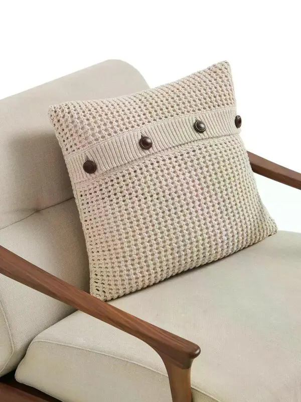 Brunello Cucinelli Buttoned Knit Cushion Pillow