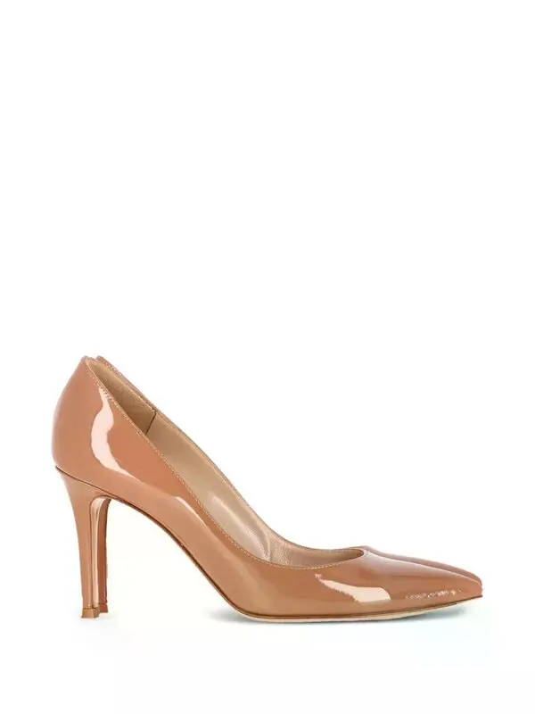 GIANVITO ROSSI Patent-leather Pointed-toe Pumps - Neutrals