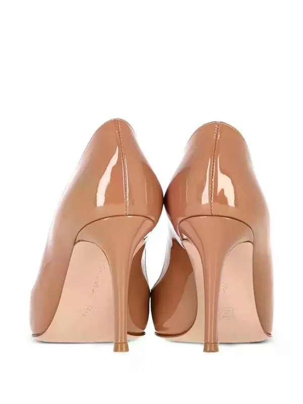 GIANVITO ROSSI Patent-leather Pointed-toe Pumps - Neutrals