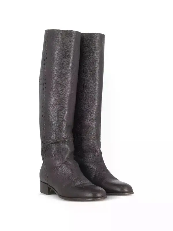Fendi Knee-high Boots With Stitch Detailing