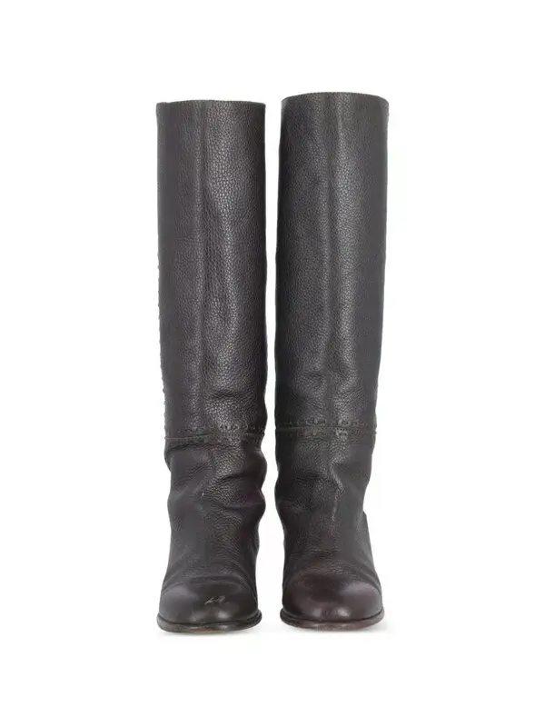 Fendi Knee-high Boots With Stitch Detailing