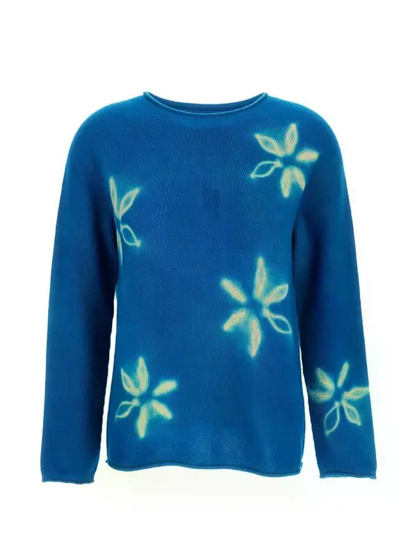 SUZUSAN Floral-print Sweater - Blue