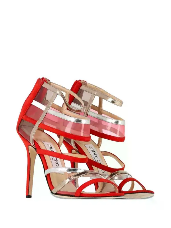 JIMMY CHOO Suede Sandals With Perspex Panels