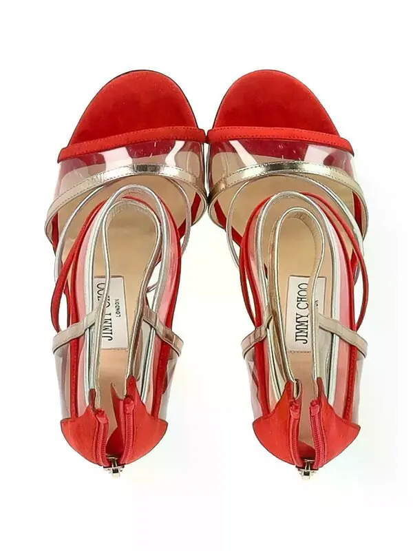 JIMMY CHOO Suede Sandals With Perspex Panels