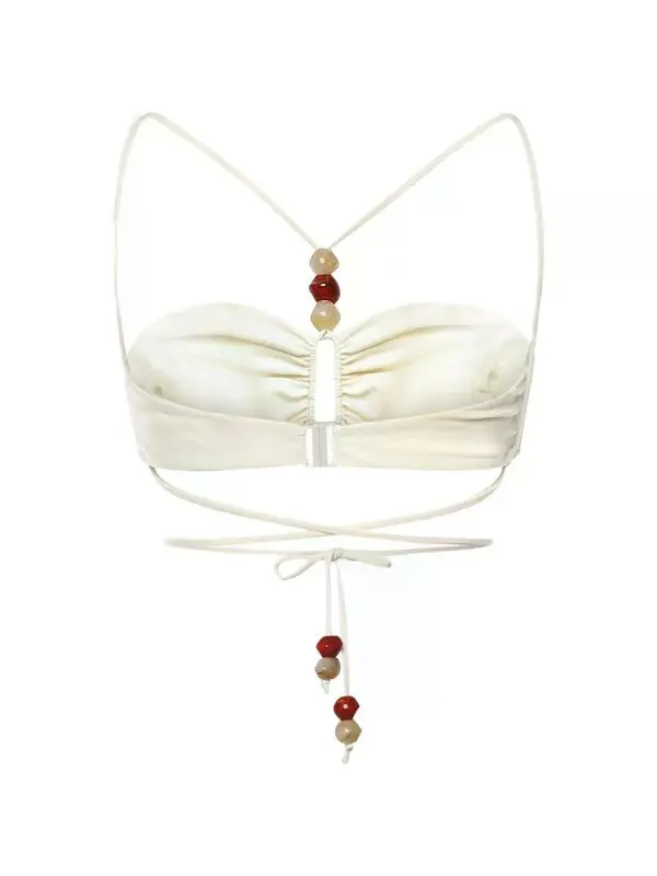 Magda Butrym Ruffled Bikini Top - Neutrals
