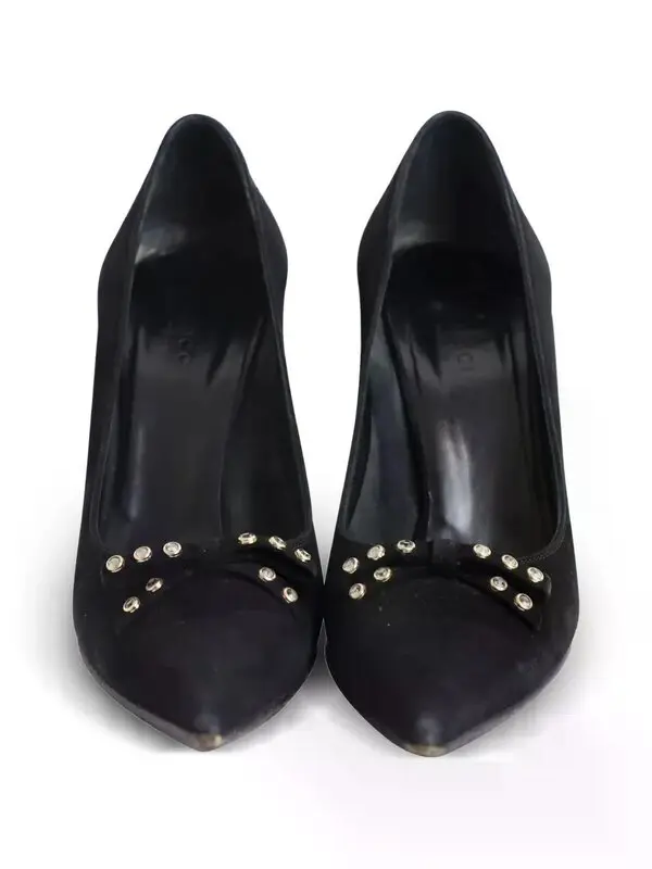 Gucci Pointed-toe Crystal-embellished Pumps