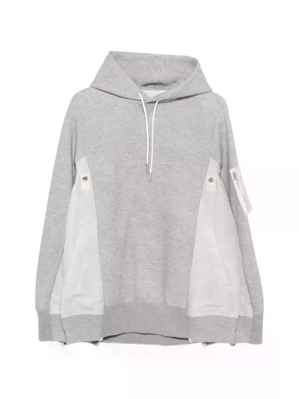 Sacai Hoodie With Zip Detail - Grey