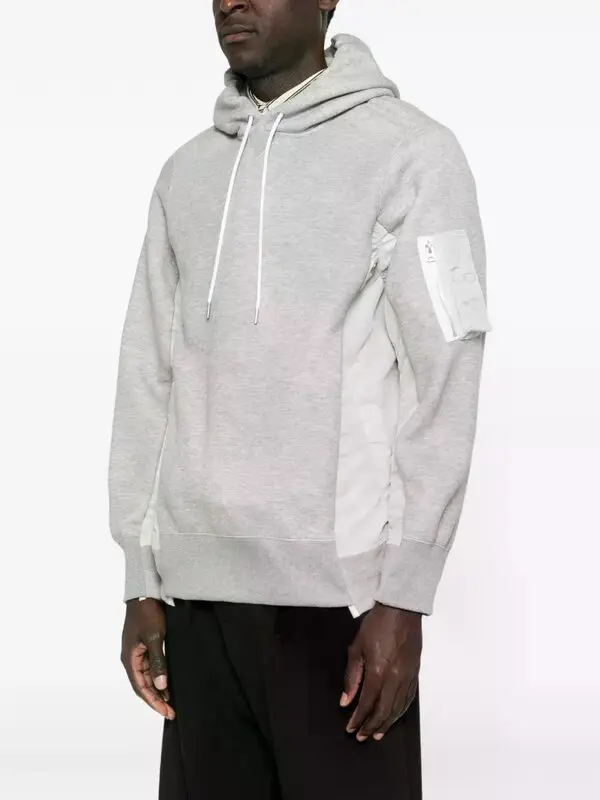 Sacai Hoodie With Zip Detail - Grey