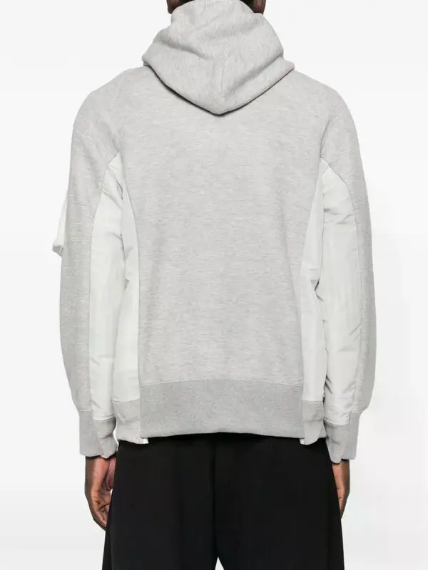 Sacai Hoodie With Zip Detail - Grey