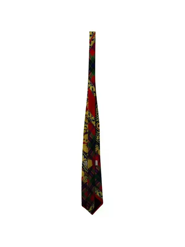 Versace Tartan Silk Neck Tie