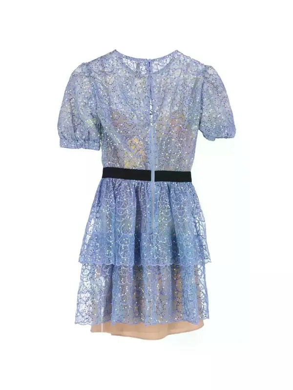 SELF-PORTRAIT Lace Sequined Mini Dress